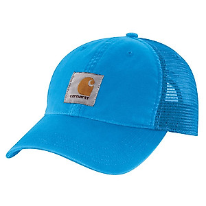 Carhartt Men's Canvas Mesh-Back Cap, Azure Blue