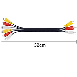 BronaGrand 3 RCA Male Jack to 6 RCA Female Plug Splitter Audio Video Av Adapter Cable 12inch