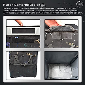 SHIYUMAN Insulated Car Trunk Organizer by Travel Car Cooler Box for Hot Or Cold Food, Multipurpose Collapsible Shopping, Picnics And Camping,Car Console Organizer Fits Most Vehicles(Letter)