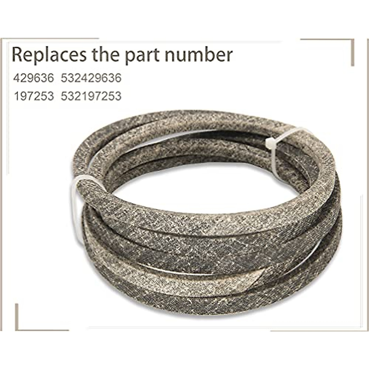 429636 197253 Mower Belt, Lawn Mower 42'' Deck Drive Belt, Compatible for Craftsman Husqvarna AYP Poulan 429636 197253 532197253 532429636, for John Deere M84136 M87323 1/2"X102"(0.5"x102")