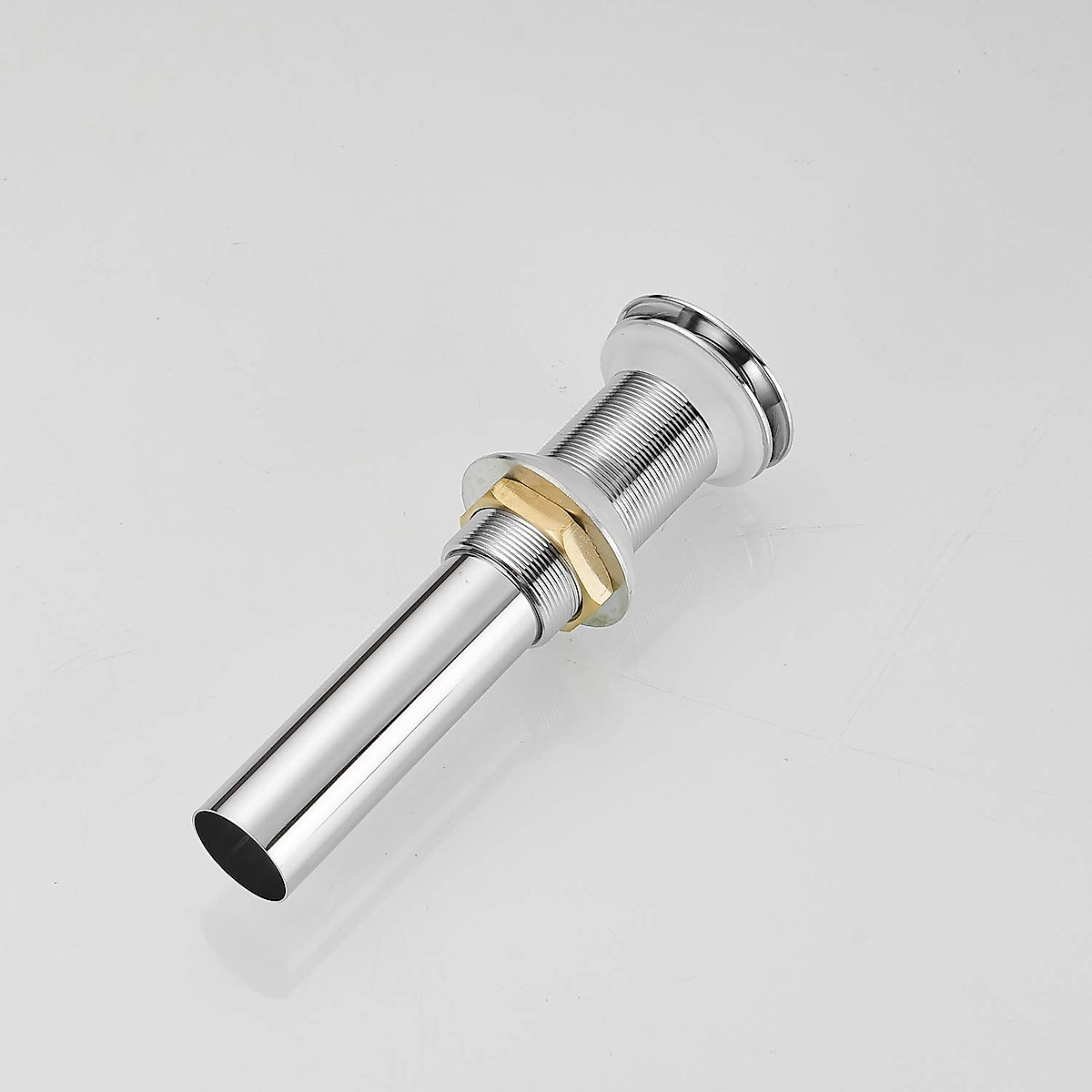 BWE Chrome Pop Up Sink Drain Fits Bathroom Standard Sink Hole 1-1/2" to 1-3/4"Bathroom Faucet Vessel Vanity Sink Drain Stopper Without Overflow