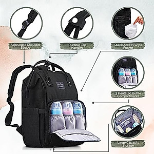 KiddyCare Diaper Bag Backpack | Baby Diaper Bags with Changing Station for Mom | Multifunction Travel Back Pack Maternity Baby Bags Waterproof Tote Bag Spacious, Unisex Stylish | Gray