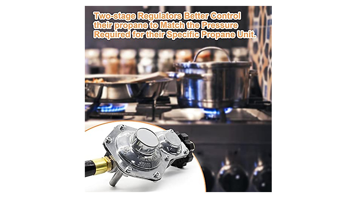 PERTF Two Stage Propane Regulator for Heaters & Grills | 12ft Hose