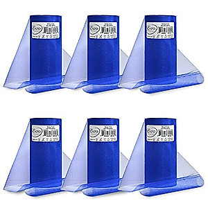 Expo International Pack of 6 Premium Shiny Spools of 6 Inch X 25 Yards | Royal Blue Tulle