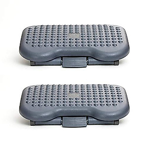 Mind Reader Anchor Collection, Adjustable Ergonomic Foot Rest, Set of 2, 17"L x 13"W x 6.25"H, Black