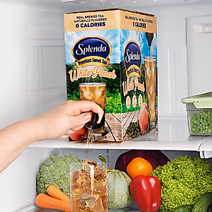 SPLENDA Premium Sweet Tea On Tap, 1 Gallon Bag In Box Ready to Drink Liquid, White Peach Green Tea, 128 Fl Oz