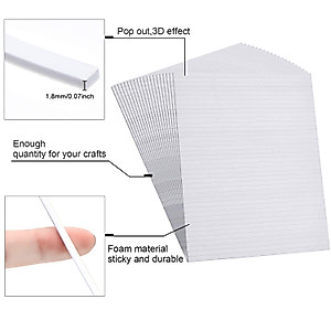 Outus 1000 Pieces Foam Sticky Strips Double Sided Dual-Adhesive 3D Foam Tapes Foam Pop Strips Adhesive Mount for Shaker Card Scrapbooking, 20 Sheets (3.9 Inch)