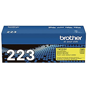 Brother Genuine TN223Y, Standard Yield Toner Cartridge, Replacement Yellow Toner, Page Yield Up to 1,300 Pages, TN223, Amazon Dash Replenishment Cartridge