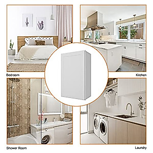 LOVMOR Kitchen Wall Cabinet & Cupboard, Medicine Cabinet,Bathroom Cabinet Wall Mounted with Doors and Shelves, 12" D*18" W*30" H, Shaker White