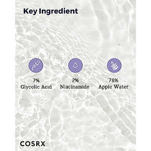 COSRX 7% Glycolic Acid Whitehead Removing Power Liquid, 3.38 fl.oz, AHA Exfoliant, Exfoliating Toner for Face & Body, Pore Minimizer, Korean Skin Care