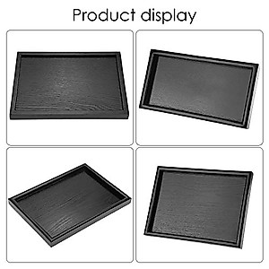 Solid Wood Serving Tray Rectangle Shape Handmade Multi Purpose for Tea Coffee Snack Food Fruit Water Tea Coffee Juice Breakfast Kitchen Decor 10 x 7.2 x 0.8 inch