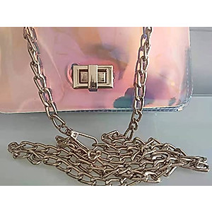 Mini Holographic Bag Evening Clutch Purses Clear Purse Iridescent Purse Shoulder Bag Handbags for Women and Girls