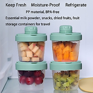 IENYPA Baby Milk Powder Formula Dispenser, Formula Container for Travel, Non-Spill Stackable Baby Snack Storage Container with Handle, Portable Baby Feeding Mixer Bottle, BPA-Free, 2 Pack (Green)