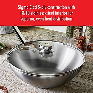 ZWILLING Plus 12-inch Stainless Steel Nonstick Wok with Lid
