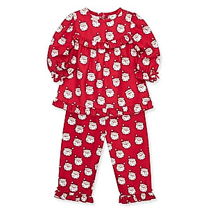 Little Me Clothes for Baby Girls' Christmas Holiday Santa Print 2-Piece Pajamas, 2T