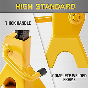 TONDA Jack Stands, 2 Ton 4,000 lb, Heavy Duty Steel Car Lifting Stand for Sedan SUV Coupe, Yellow, 1 Pair