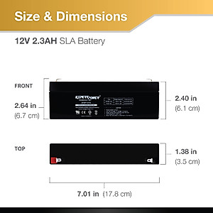 ExpertPower® 12 Volt 2.3 Ah Rechargeable Battery // EXP1223