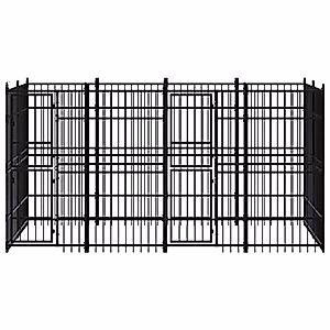 loibinfen Outdoor Heavy Duty Dog Kennel, Steel Dog Playpen,78.7" Height Portable Dog Fence, Dog Crate Cage Kennel Outdoor Dog House, Dog Exercise Pen for Small/Medium/Large Dogs, 79.3 ft²