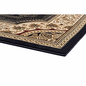 Jayden Traditional Oriental Black Scatter Mat Rug, 2' x 3'