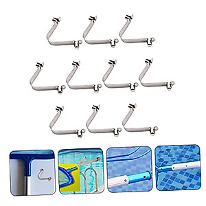 BESTOYARD 40 Pcs Spring Buckle Pool Brush Clips Spring Clips Clasp Pool Brush Pole Clip Pool Spring Clips Swimming Net Clips Replacement Spring Clips Component Vacuum Stainless Steel