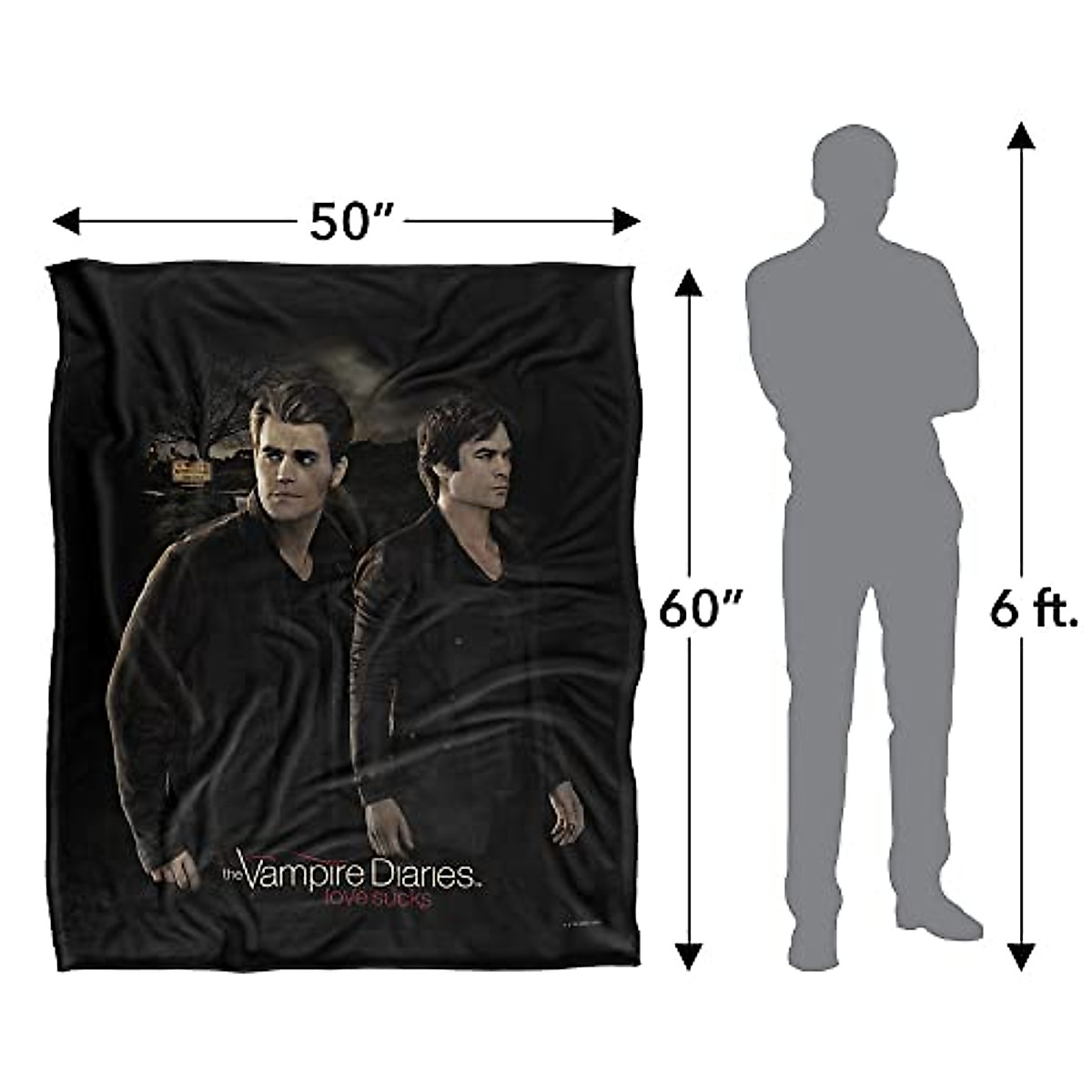 Vampire Diaries Brothers Officially Licensed Silky Touch Super Soft Throw Blanket 50" x 60"