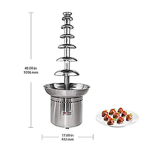 ALDKitchen Chocolate Fountain | Stainless Steel Chocolate Fondue Fountain with | Manual Control | 110V (7 Tiers)