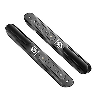 AMERTEER Wireless Presenter,Support Hyperlink RF 2.4GHz Powerpoint PPT Clicker Presentation Remote Control Laser Pointer Flip Pen