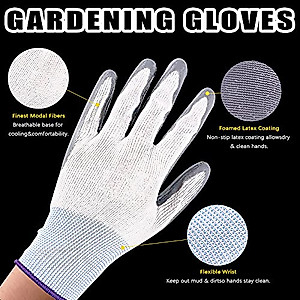 Mardatt 47Pcs Heavy Duty Garden Tools and Gardening Accessories Kit with Gloves, Trowel, Rake, Transplanter,T-Type Plant Tags, Gardening Hand Tools for Digging, Weeding, Loosening, Transplanting