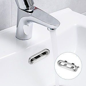 uxcell 16pcs Sink Overflow Rings, Bathroom Kitchen Basin Trim Bath Sink Hole Oval Hollow Plastic Overflow Drain Cover Insert in Hole (Silver Tone)