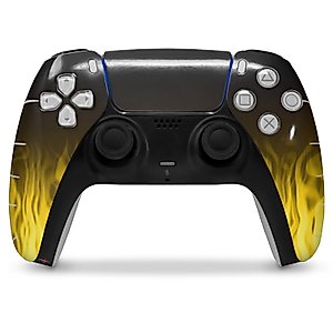 WraptorSkinz Skin Wrap compatible with Sony PS5 DualSense Controller Fire Yellow (CONTROLLER NOT INCLUDED)