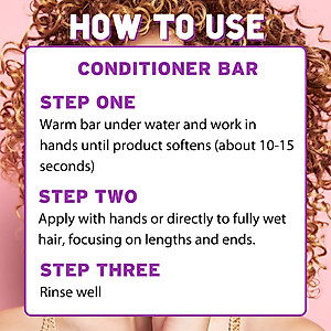 BRIXY Conditioner Bar for Hydration & Softness, All Hair Types, pH Balanced & Safe for Color Treated Hair, Vegan & Plastic-Free (1 Count, 4 oz) - Coconut Vanilla