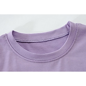 FEDPOP Girls Easter Bunny Pajamas for Kids Short Pjs Toddler Rabbit Sleepwear Cotton Summer Jammies Short Sleeve T Shirts and Bottoms 2 Piece Pj Clothes Set Size 7