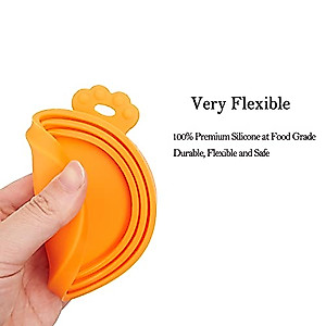 PetBonus Silicone Pet Can Lids, Dog Cat Food Can Cover, Universal Size Can Tops, 1 fit 3 Standard Size Food Cans, BPA Free Dishwasher Safe