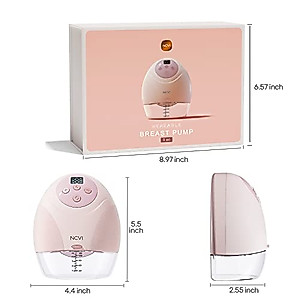 NCVI Wearable Breast Pump, Breast Pump Hands Free, Double Electric Breast Pump, Portable Breast Pump with 3 Modes & 9 Levels, Wireless Breast Pump, LCD Display, Rechargeable, 21/24mm Flanges, 1 Pack