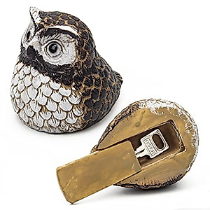 Wiwaplex Key Hider Faux Owl House Key Hider Outdoor Decorative Spare Key Hider, Hide a Key Outdoor Owl Lawn Ornament for Outdoor Garden or Yard
