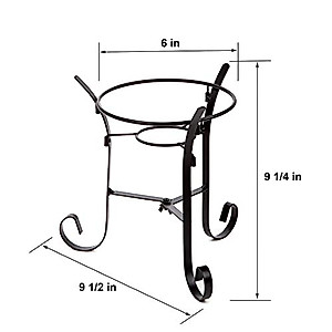 Lily's Home Metal Gazing Ball Stand for 10 or 12 inch Metal and Glass Garden Gazing Globes. Black. 9-inch Tall