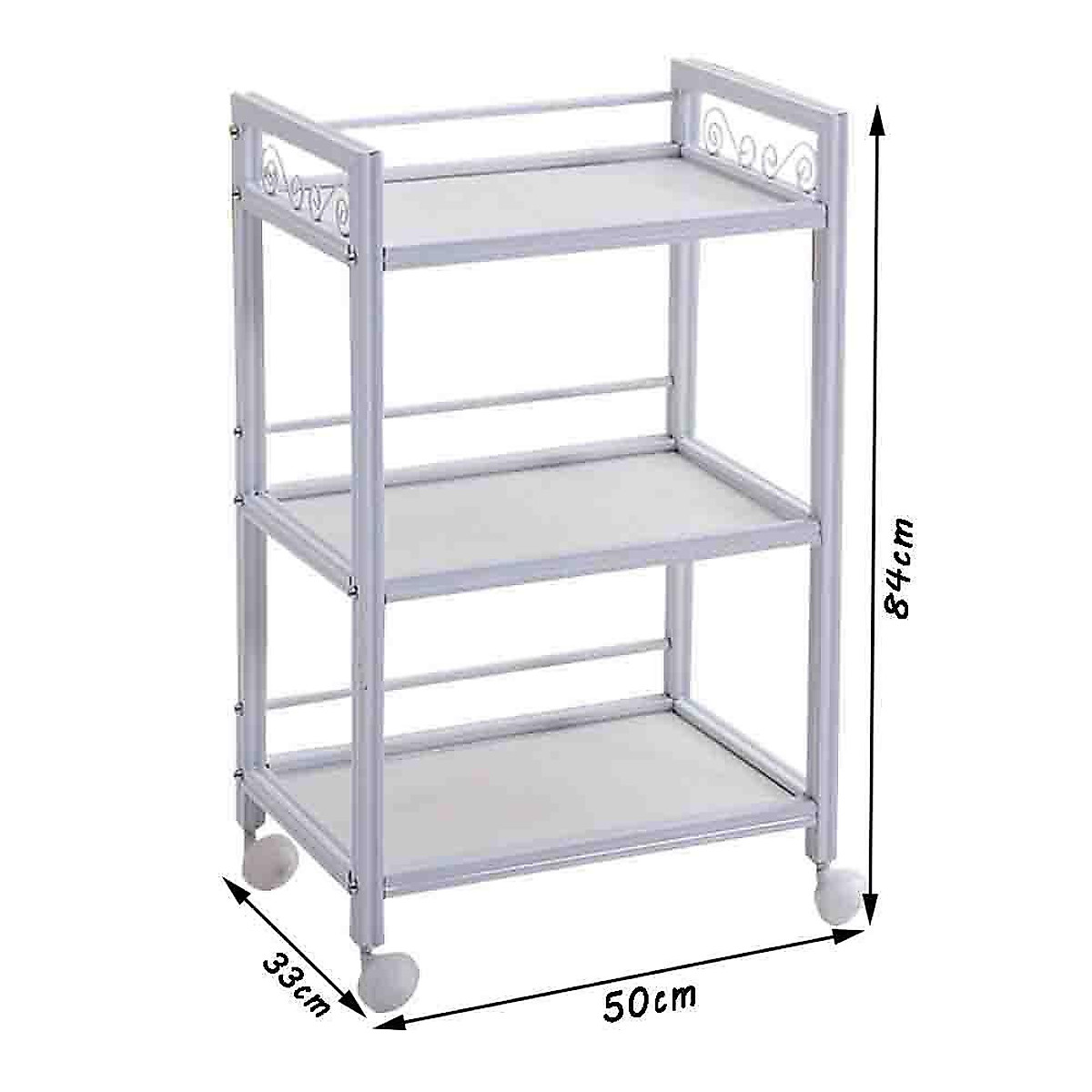 YGCBL Multifunction Portable Hand Trucks,Trolleyserving Trolley Cart Steel Pipe Board Guardrail Groove Universal Wheel Beauty Salon, Load 40 Kg, 2 Colors,Black