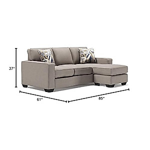 Signature Design by Ashley Greaves Modern Sectional Sofa Couch with Convertible Chaise Lounge, Beige