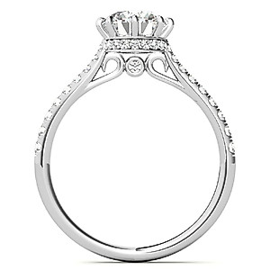 Kiara Gems 2 CT Round Moissanite Engagement Ring 10K 14K 18K Solid Gold Moissanite Diamond Ring 925 Sterling Silver Solitaire Engagement Ring Wedding Ring for Women (7)