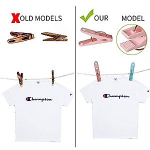 48 Pack Plastic Clothes Pins Heavy Duty Outdoor for Hanging Clothes, Colored Clothespins Clips with Springs Clothes Drying Line Pegs with Mesh Clothes pin Bag，Crafts Picture Clips Food Package Clips