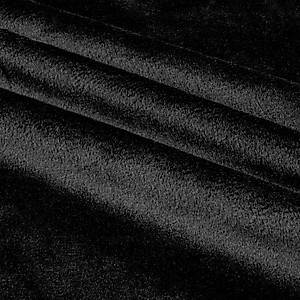 Solid Minky Plush Black, Fabric by the Yard