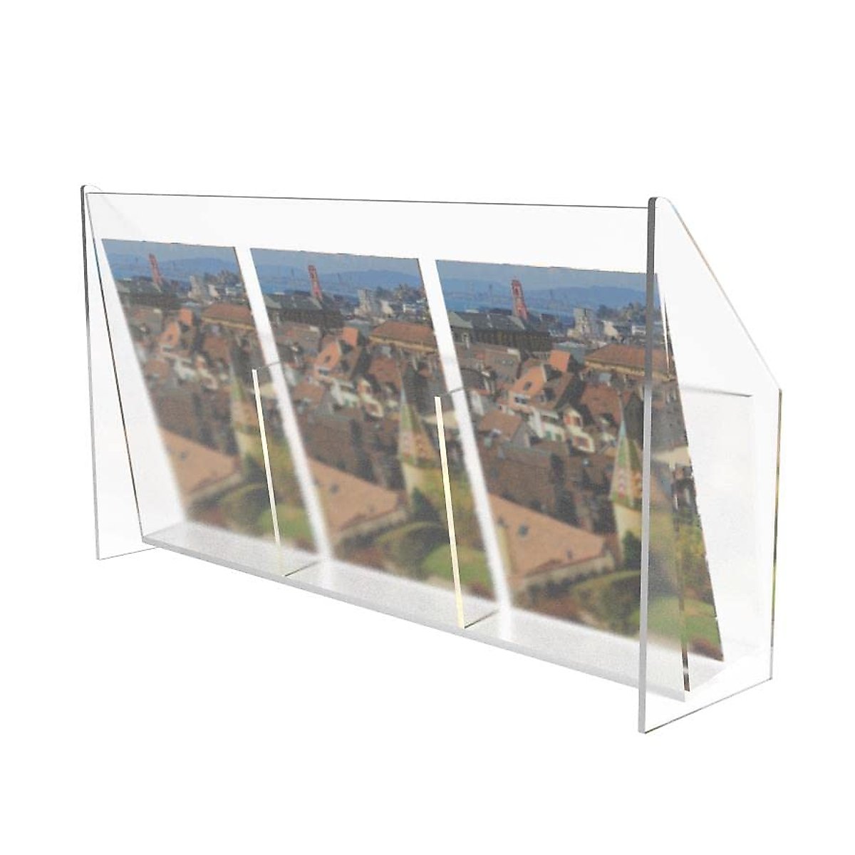 FixtureDisplays® 4 X 6 Post Card Greeting Card Notebook Display Slot Width 4.3" Clear Countertop 10853-CARD-NPF