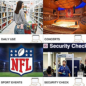 Y&R Direct Rivets Clear Bag Clear Purse Clutch Removable Chain Strap Concert Venues Stadium Approved PVC