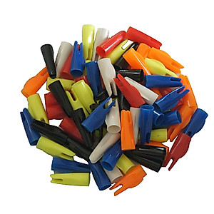 JIEXI HWYP Archery Hunting Compound Bow Plastic Arrow Nocks for 5/16" Arrows Pack of 50 (Black)