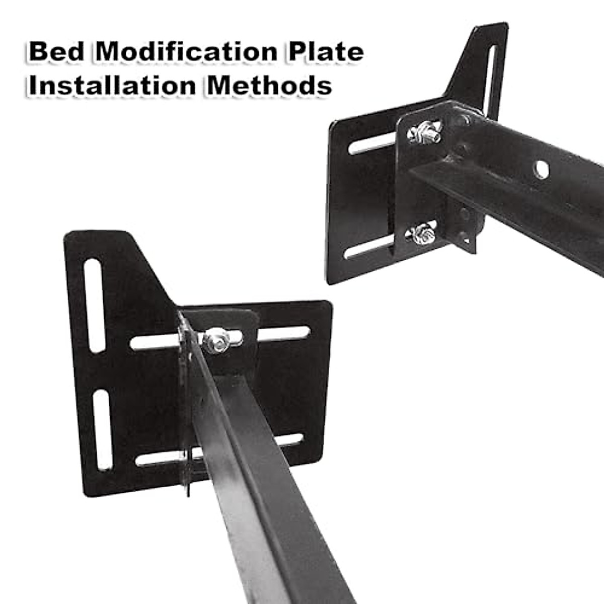 6Pcs Bed Frame Brackets Adapter for Headboard, Heavy Duty Bed Modification Plate, Headboard Brackets for Metal Bed Frame, Black
