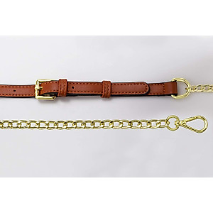 Allzedream Leather Chain Strap Replacement Purse Crossbody Bag Handbag Adjustable (Brown)