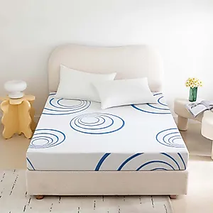 TMEOSK Queen Mattress, 8 inch Cooling Gel Memory Foam Mattress, Bamboo Charcoal Infused for Pressure Relief, Mattress in a Box, Fiberglass Free Cover, Medium Firm Feel, CertiPUR-US Certified(Queen)