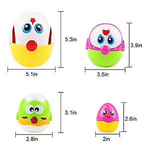 AMOSTING Easter Egg Toys for Toddler, Nesting & Stacking Eggs with Toys Inside, Easter Basket Stuffers Gifts for Toddler Girls Boys, Easter Eggs Hunt, Easter Egg Fillers, Easter Party Favor