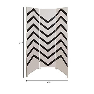 Kiera Grace Danielsson 3-Panel Decorative Room Divider/Freestanding Wood Folding- 47" Lx71 Hx1 W, White- Perfect Partition Room Divider for Home，Office，Studio and Bedroom Separator