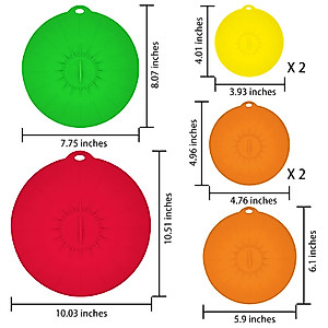 Silicone Lids for Bowls and Food Covers,7 Pack 5 Sizes Silicone Lids,Microwave Cover for Food,Reusable Silicone Bowl Covers,Silicone Lids for Pots and Pans Food Storage Cups Cans